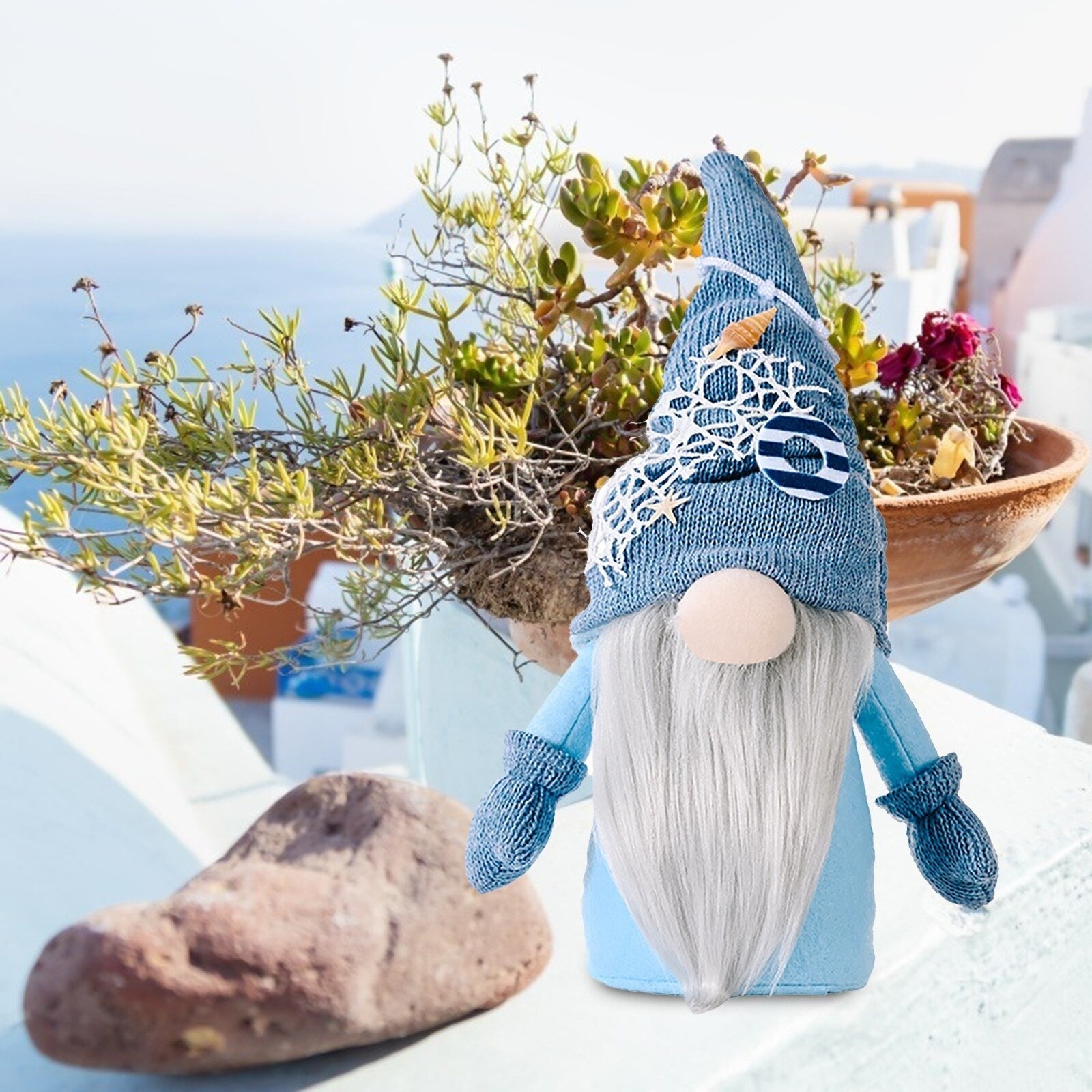 Ocean Festival Male Plush Gnomes faceless doll deep blue