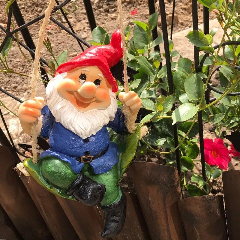 RG Garden Gnome on Swing - The Gnome Shop