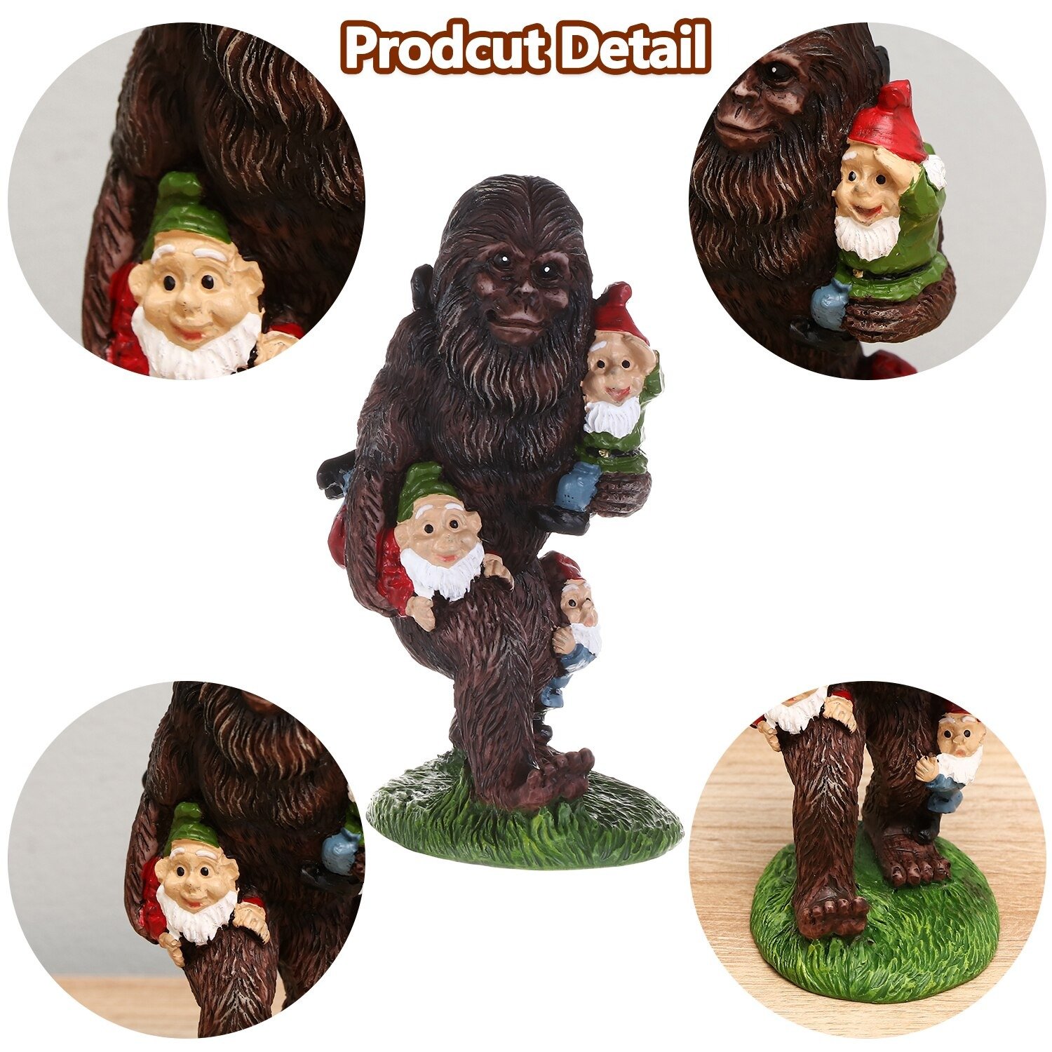 5.19 inch Sasquatch Carrying Garden Gnomes - The Gnome Shop