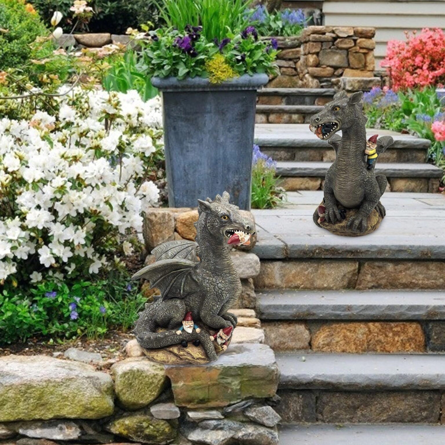 Dragon Eating Gnomes Garden - The Gnome Shop.