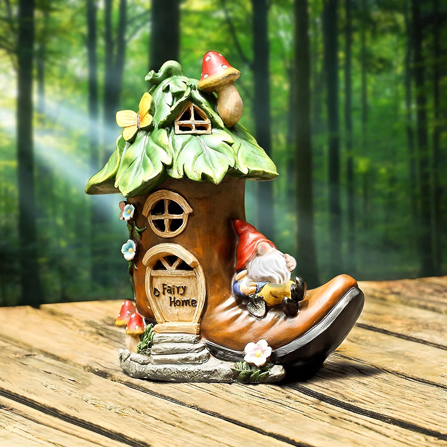 Gnome Resting on Boot House - The Gnome Shop