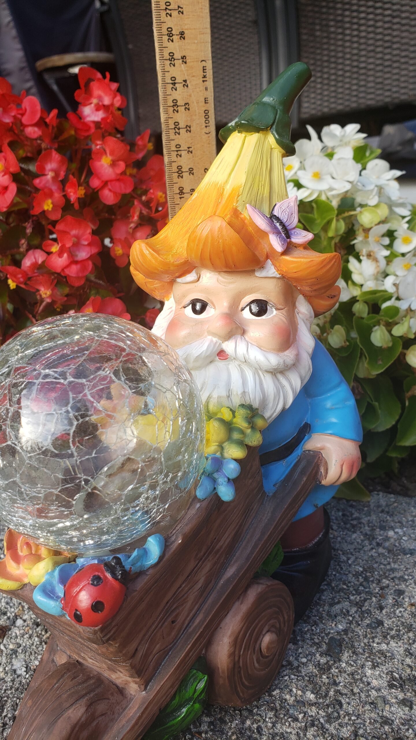 Large Gnome pushing Wheelbarrow - The Gnome Shop