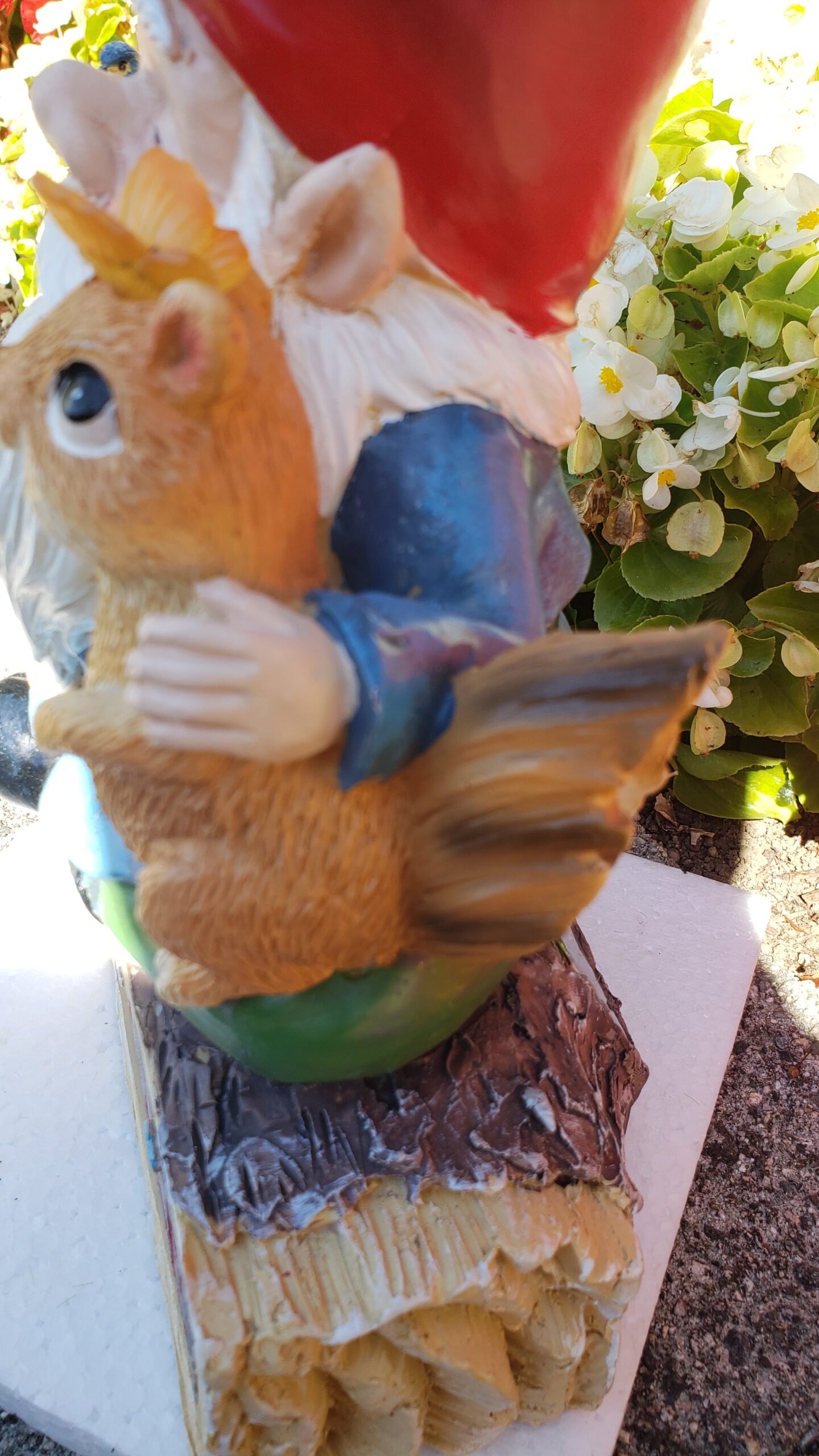 Garden Gnome on Welcome Sign with Rabbits - The Gnome Shop