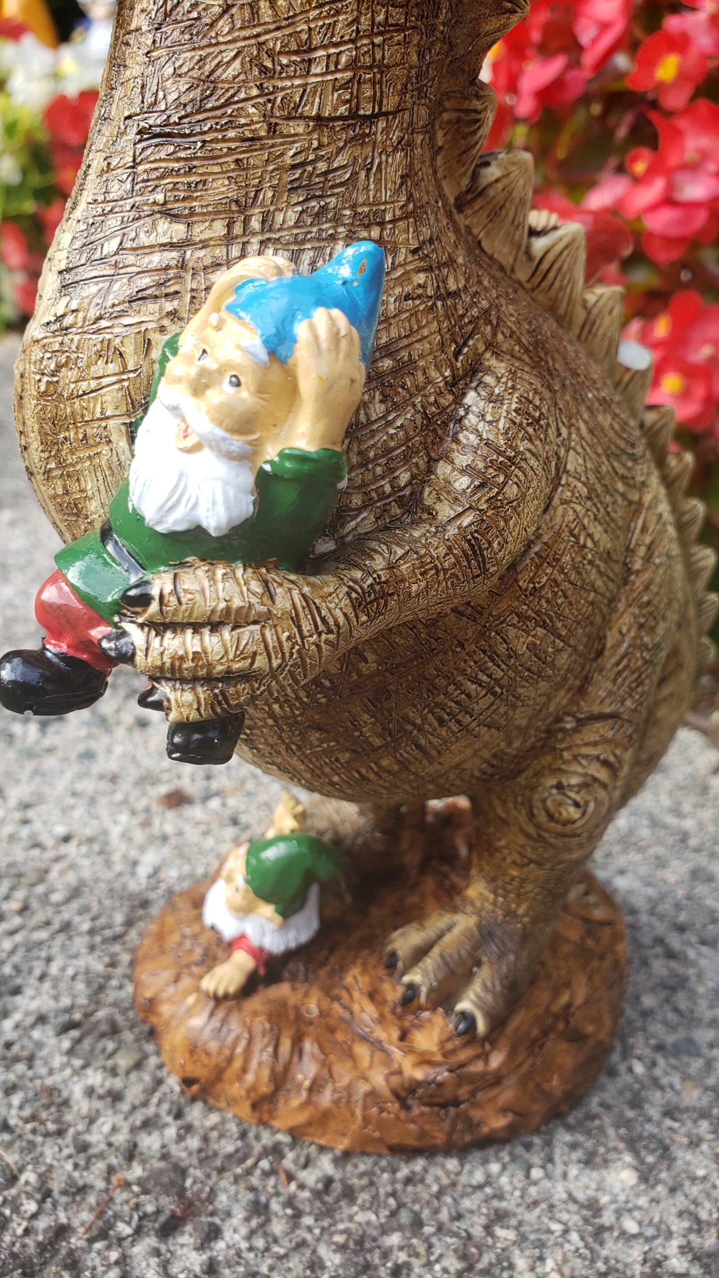 10 Inch Dinosaur with Garden Gnomes - The Gnome Shop