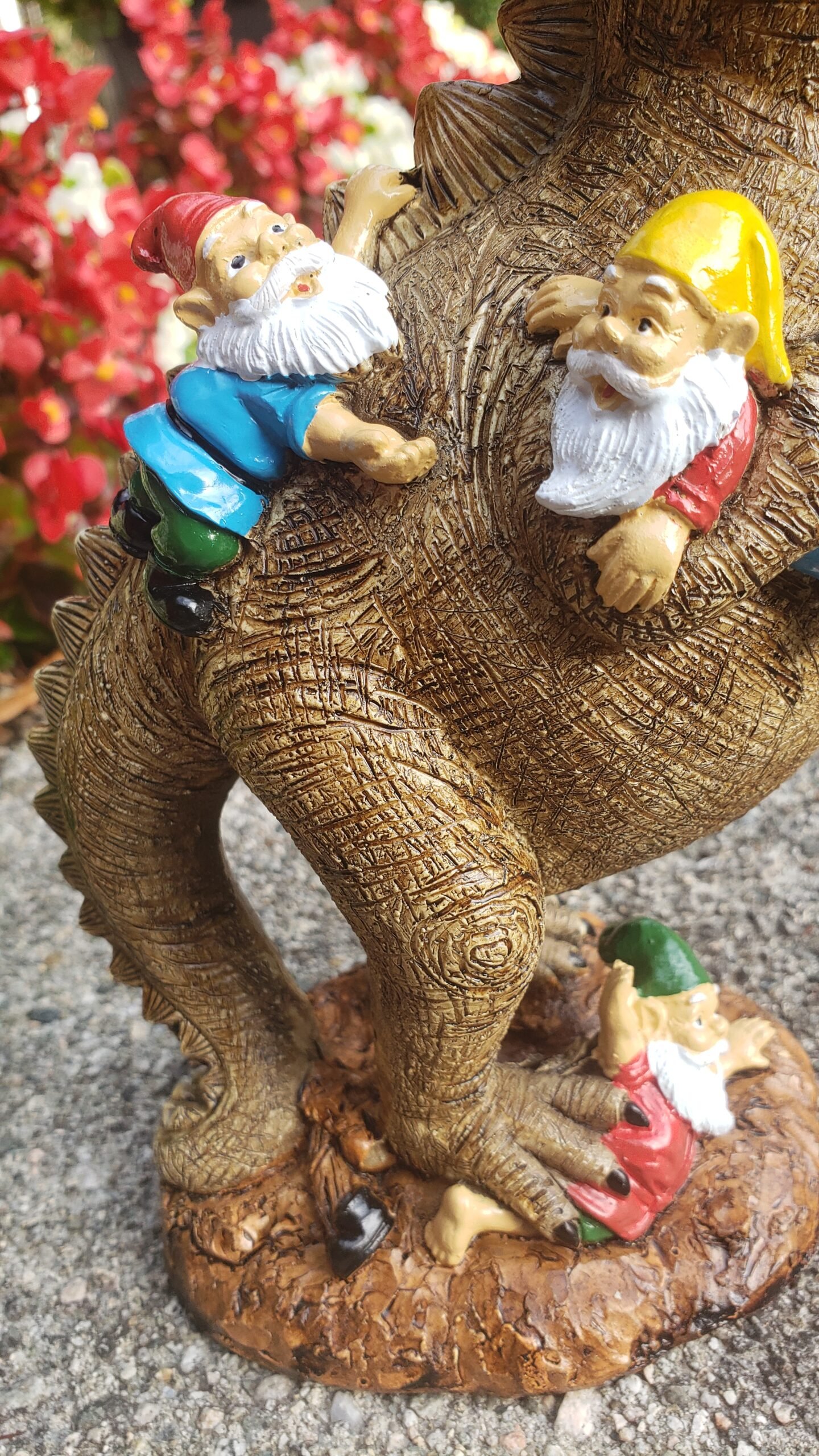 10 Inch Dinosaur with Garden Gnomes - The Gnome Shop