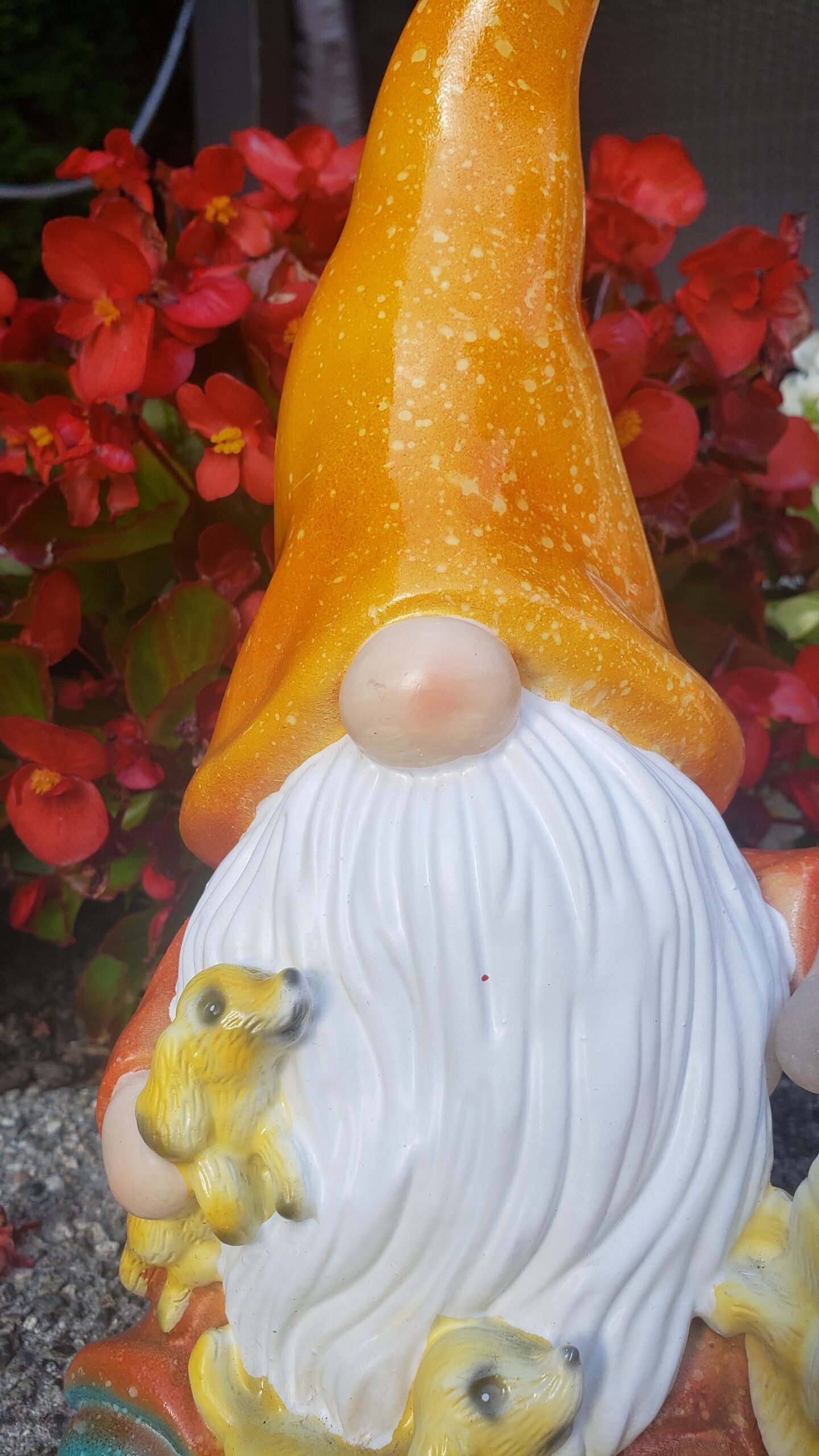 Gnome with Dog and Lit up Bone - The Gnome Shop